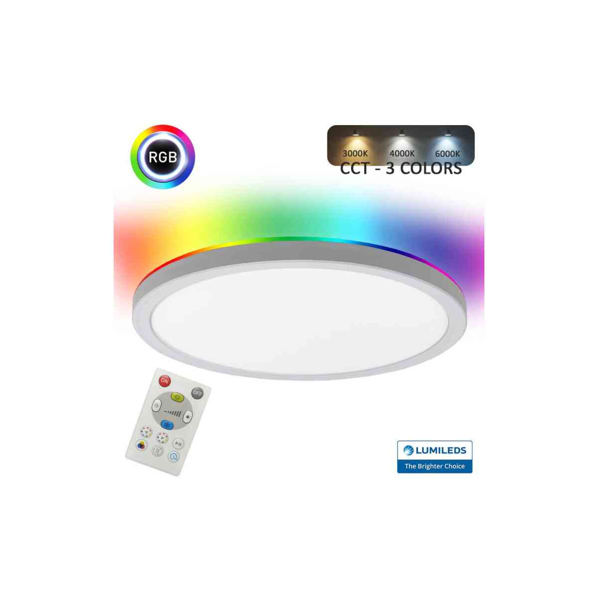 Moderne 18W RGB+CCT LED-Deckenleuchte | Lumileds-Chips | Fernbedienun ...